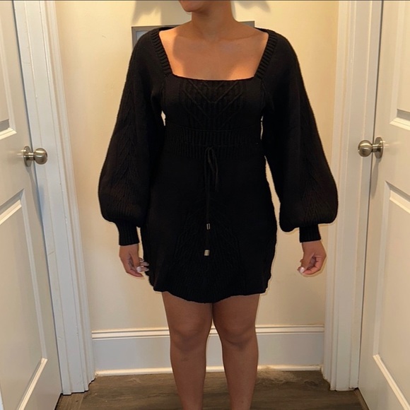 Free People | Dresses | Free People Chic Knit Black Minidress | Poshmark